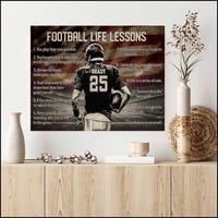 Football Life Lessons DIGITAL FILE Motivational Sports Poster Team Gift ...