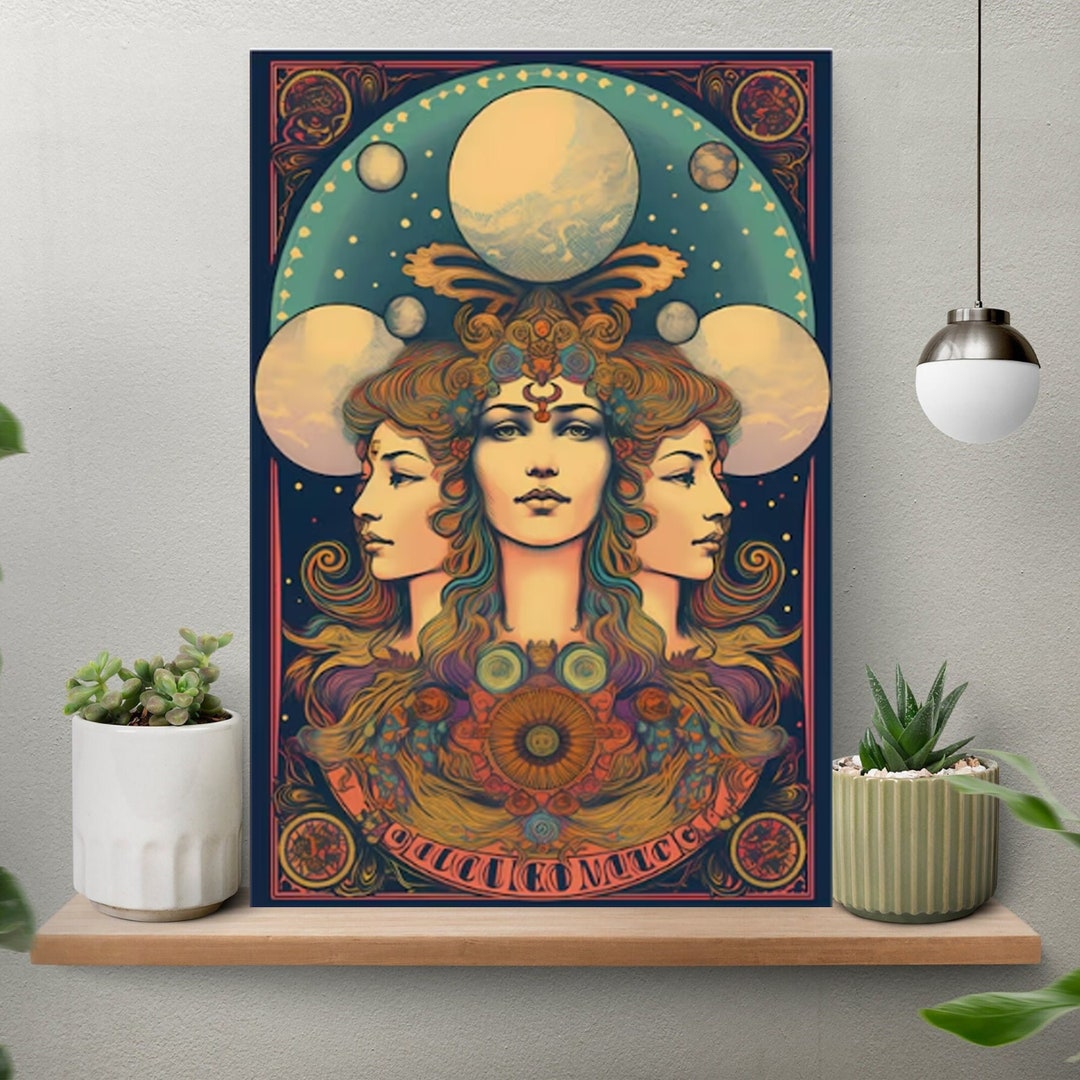 Spiritual Goddess Illustration Mother Nature Room Decor, Psychedelic ...