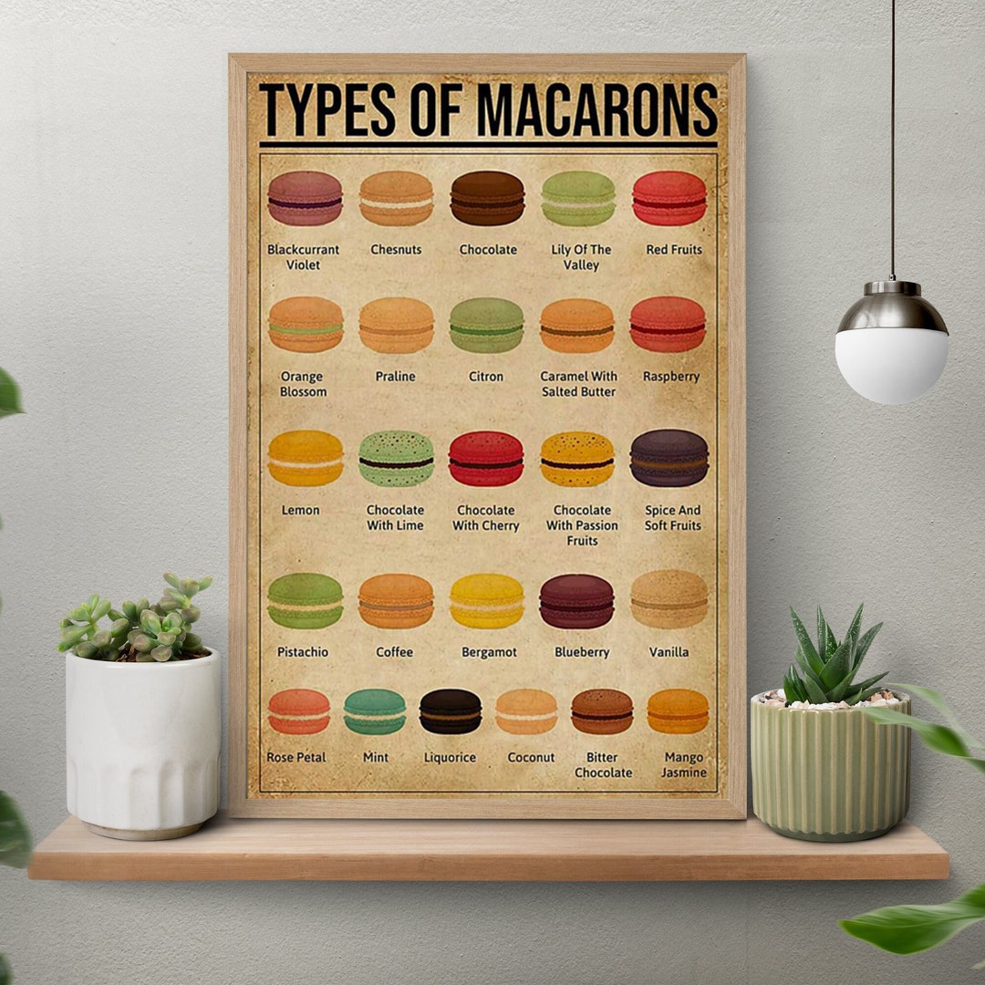 Types of Macarons Vintage Poster Macaron Vintage Poster - Etsy