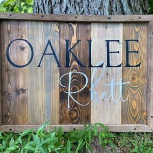 Rustic Baby Name Sign - Etsy