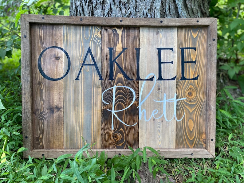 Rustic Baby Name Sign - Etsy