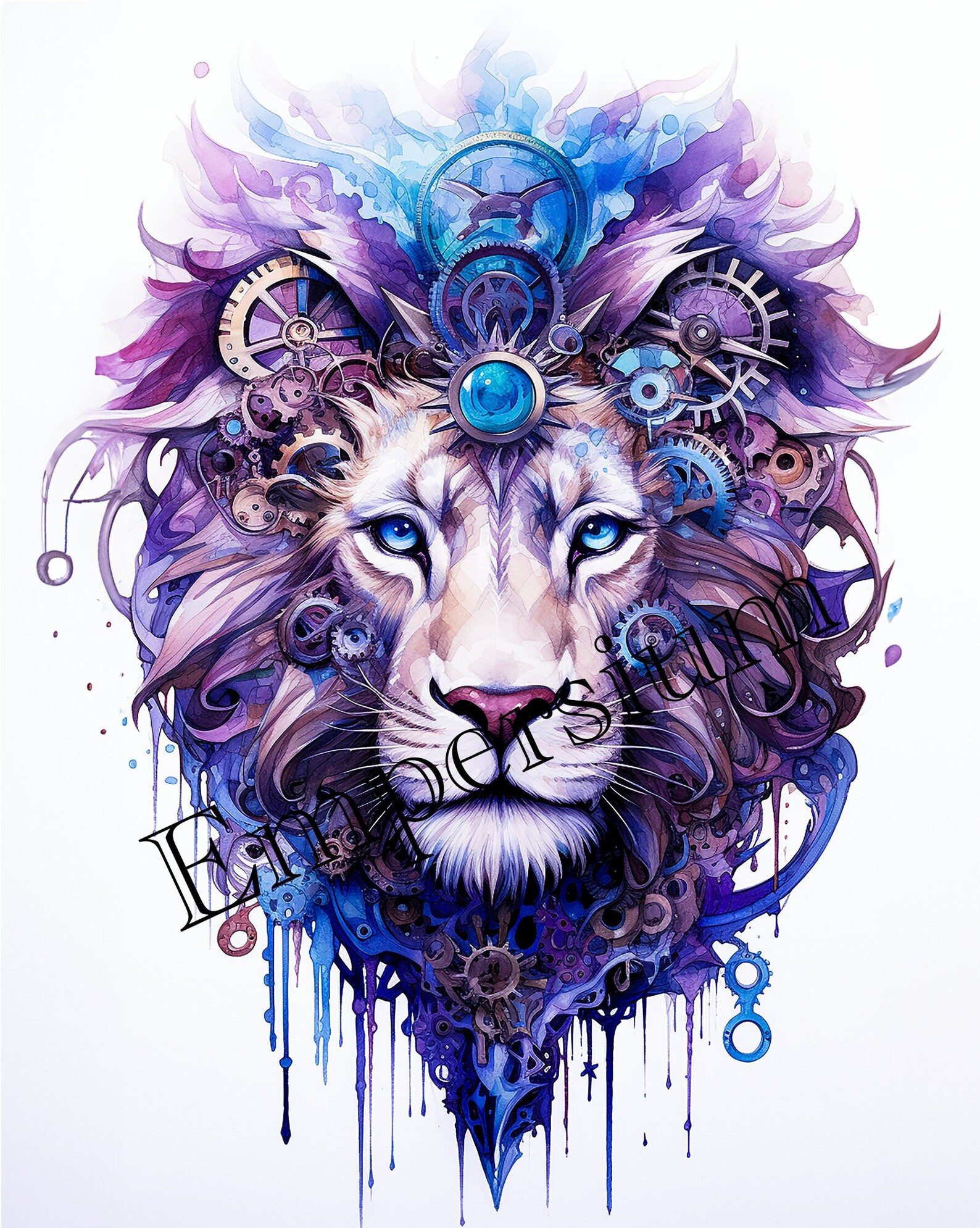 Steampunk Lions Wall Art, Steampunk Animals, Wall Art in Sets, Wall Art ...