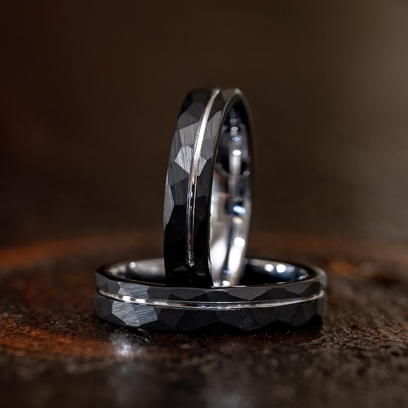 Black Wedding Rings - Etsy