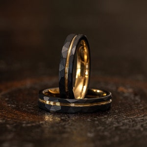 Black and Gold Wedding Ring - Etsy