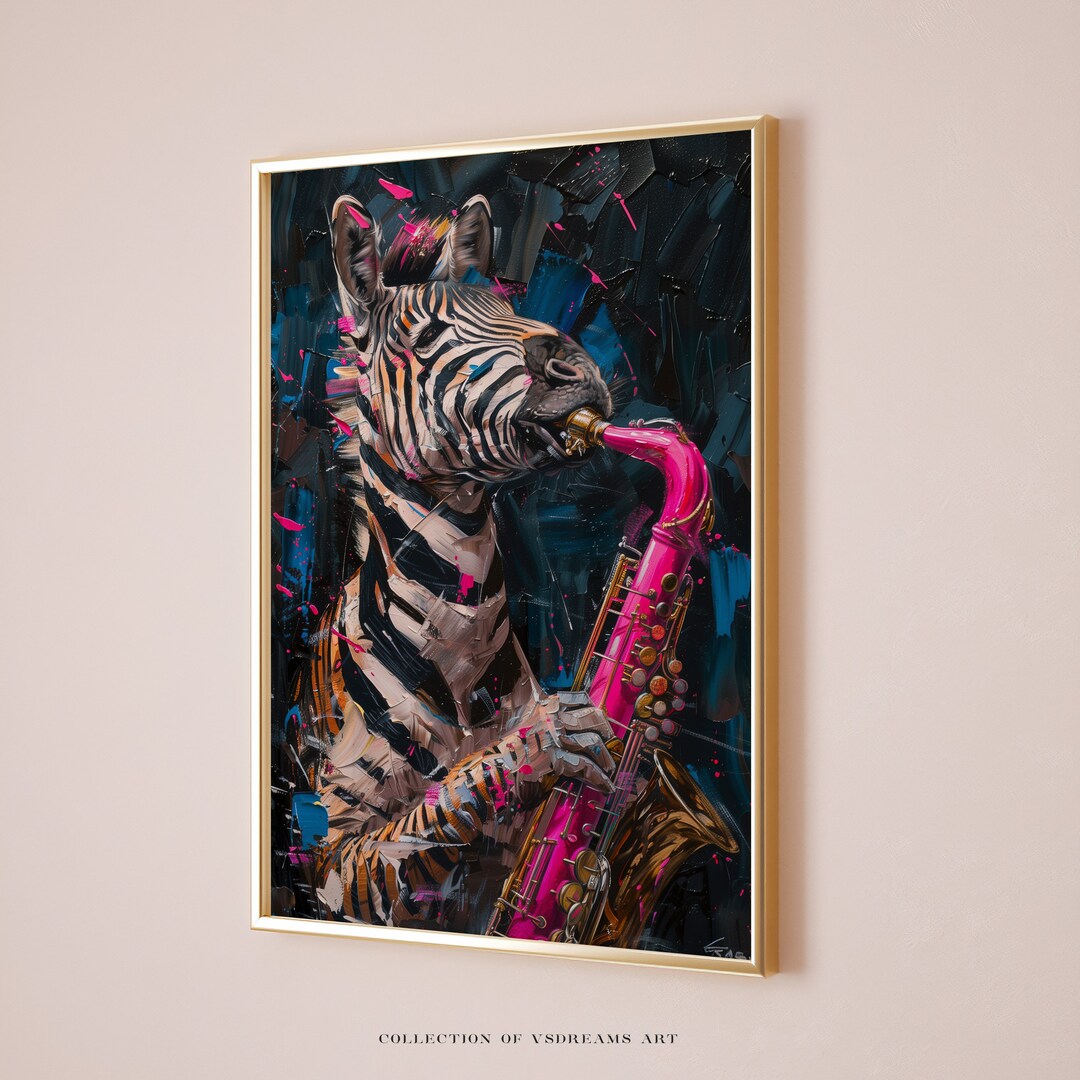Music Poster, Zebra Wall Art, Instrument Wall Art, Trumpet Prints ...