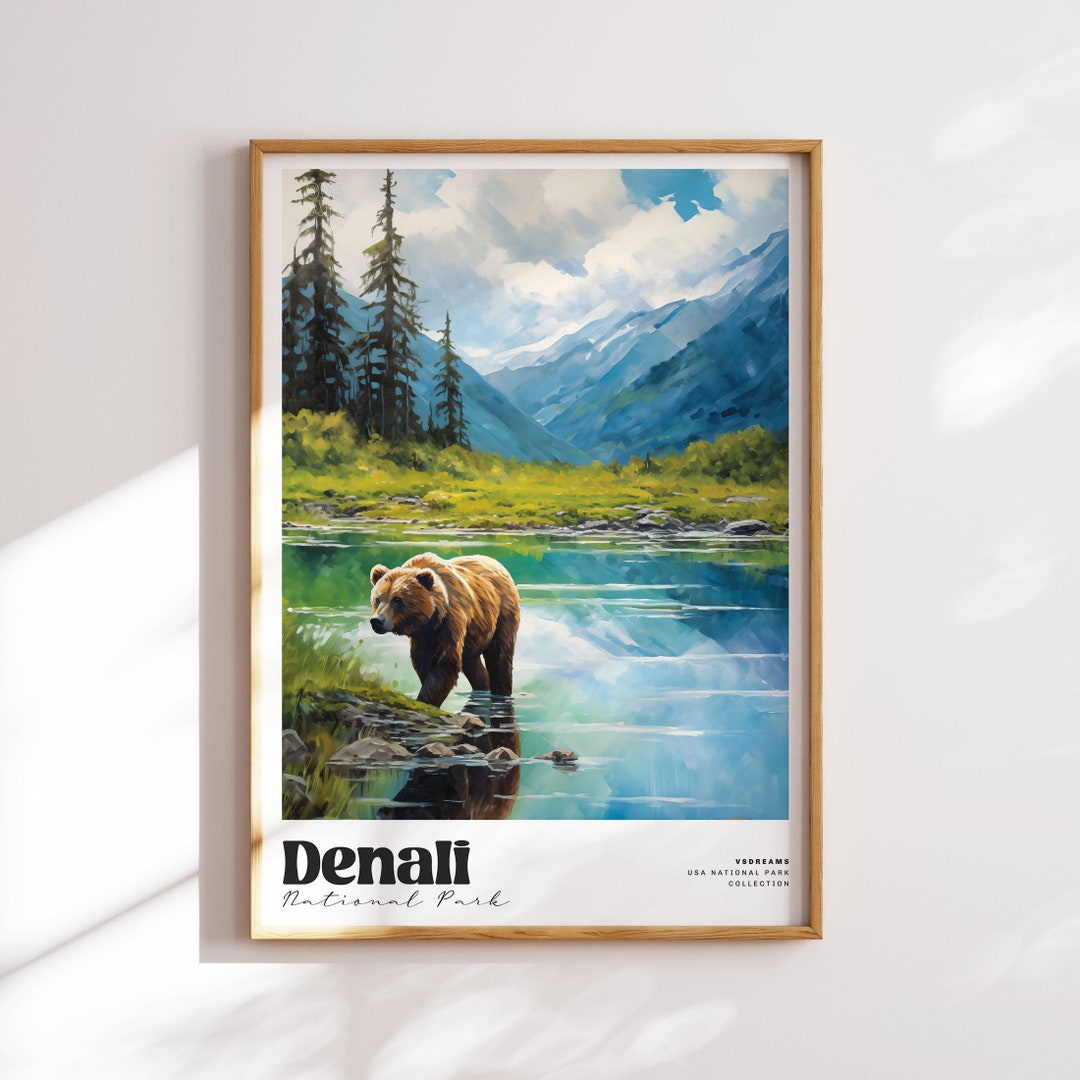 Denali National Park Print, National Park Gift, Nature Print, Nature ...