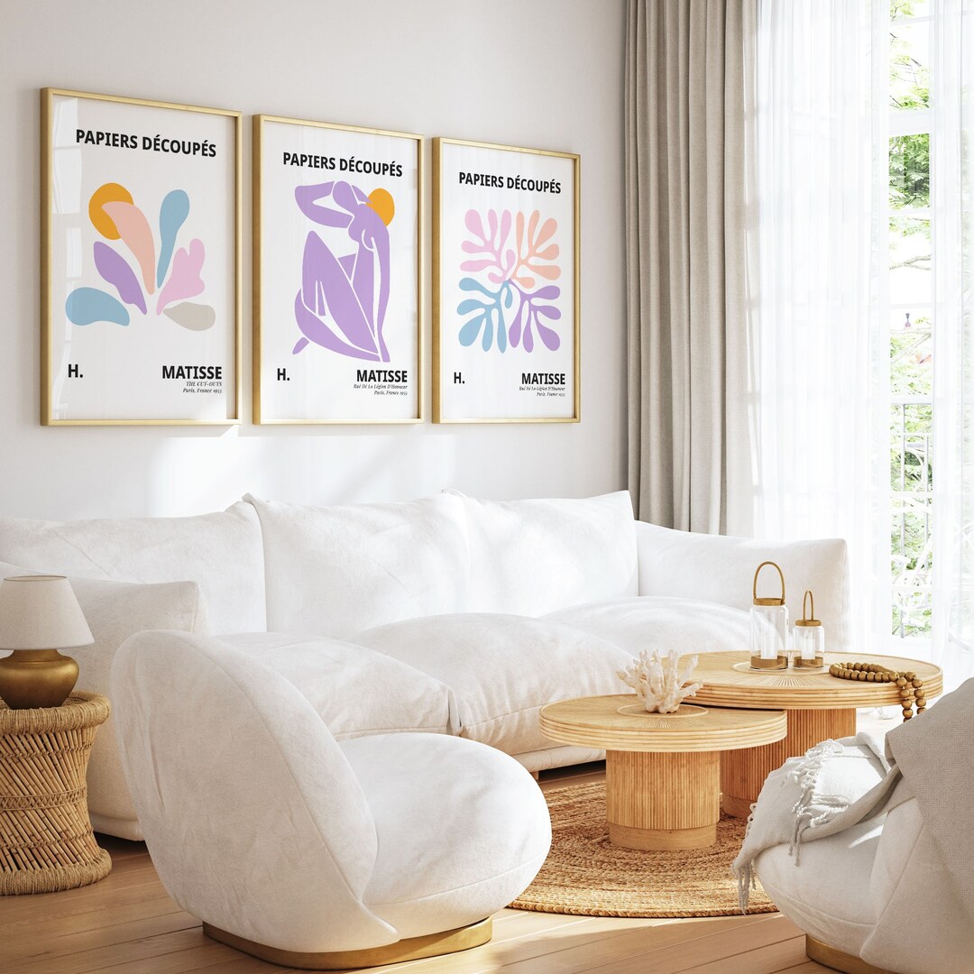 Pastel Matisse Print Set, Minimalist Print, Matisse Wall Art Set ...