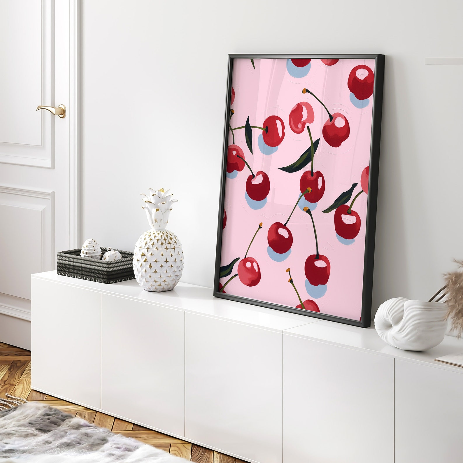 Cherry Poster, Oil Paint Cherry Print, Fruit Print, Fruit Wall Art ...