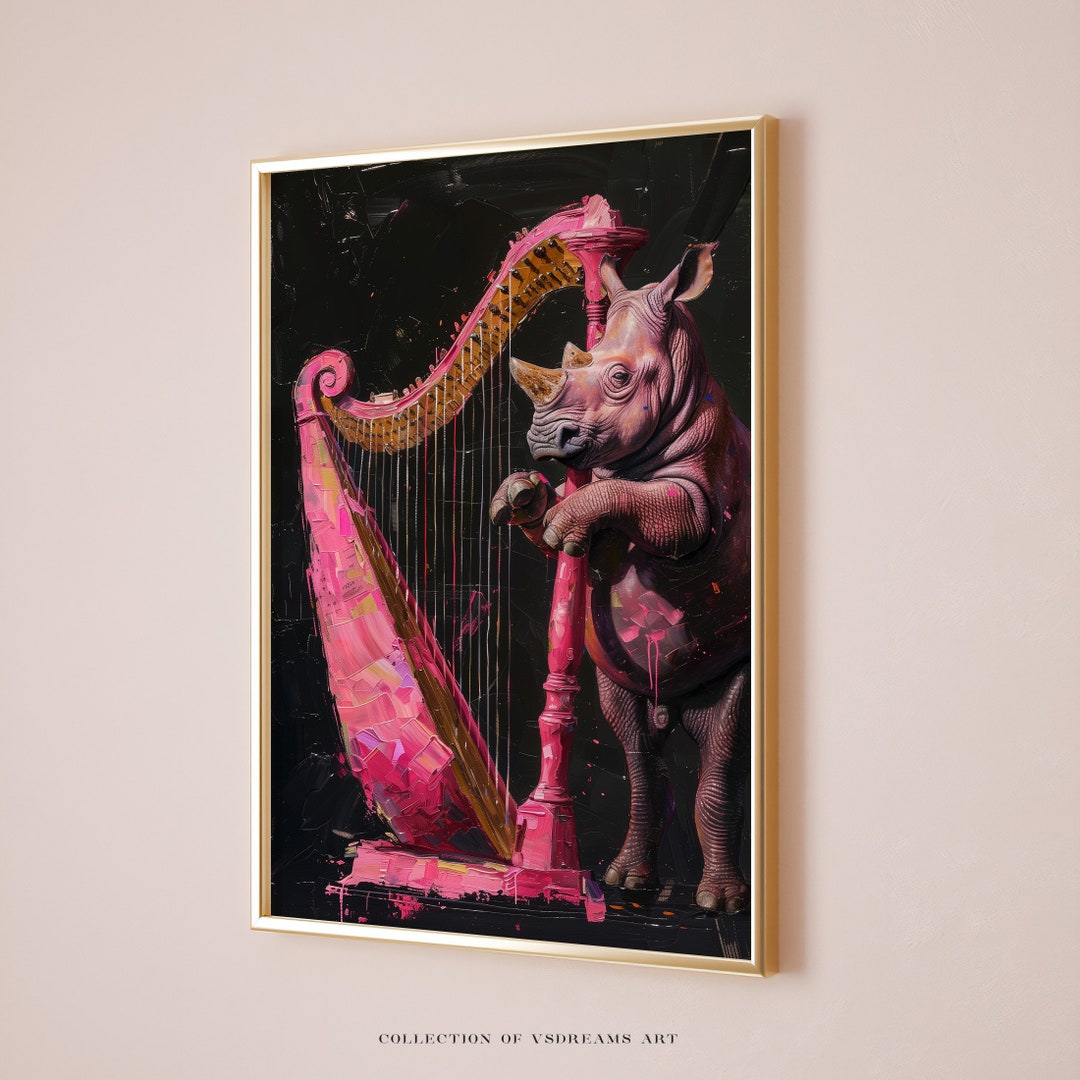 Music Poster, Rhino Prints, Harp Prints, Orchestra Art, Musical ...