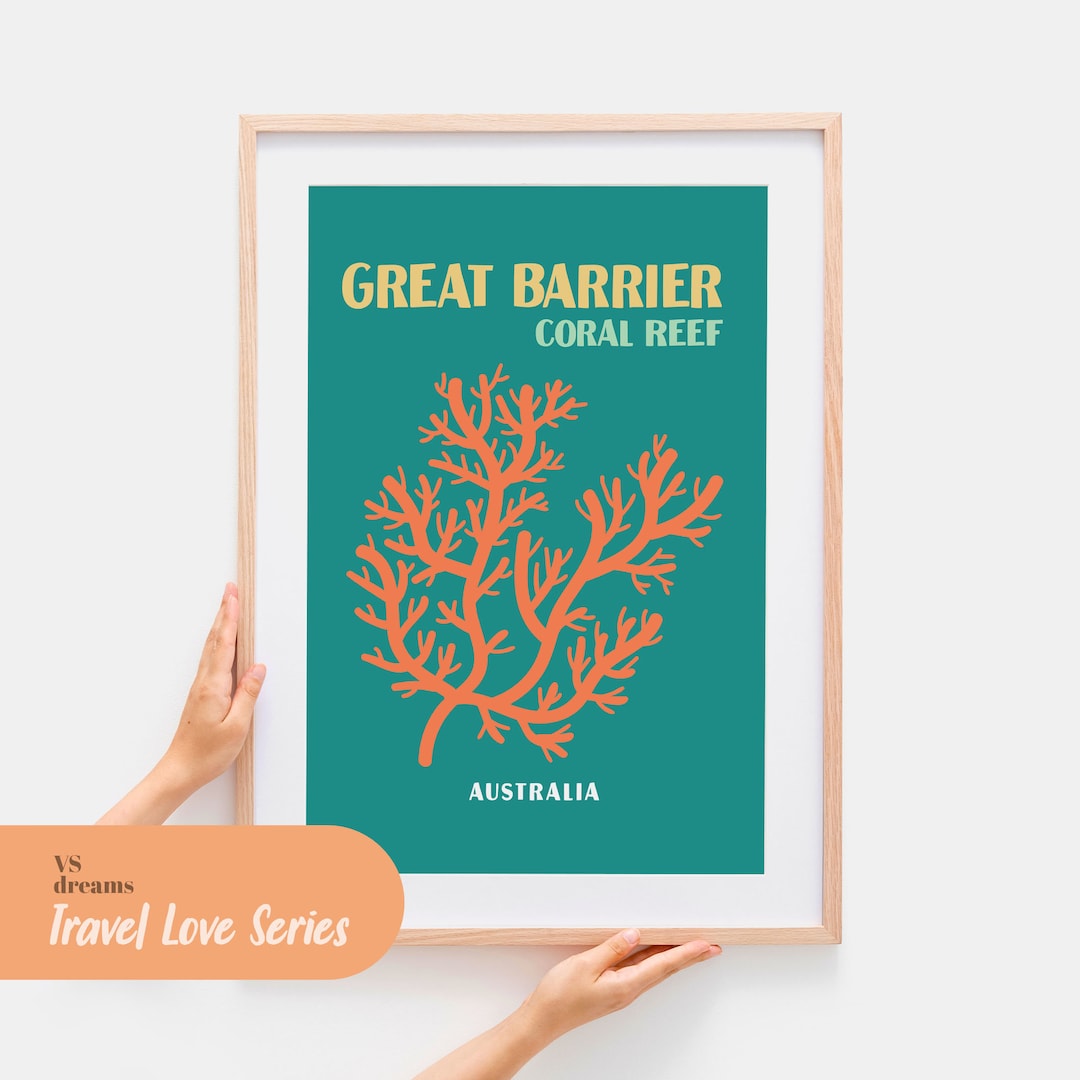 Great Barrier Reef Print, Travel Prints, Coral Reef Print, Ocean Print ...
