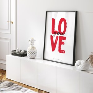 Love You Wall Art, Love Print, Love Wall Art Decor, Gift for Lover, Red ...