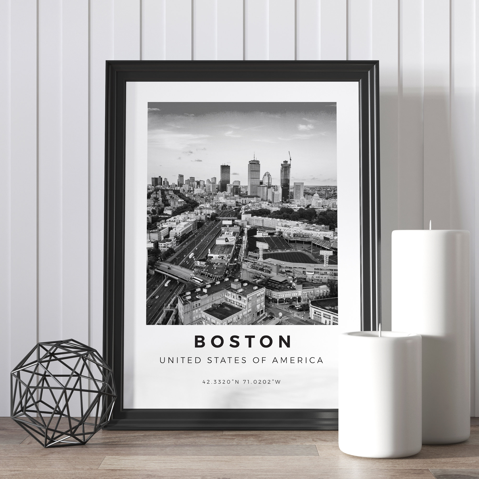 Boston Print Black and White Boston Poster USA Prints | Etsy