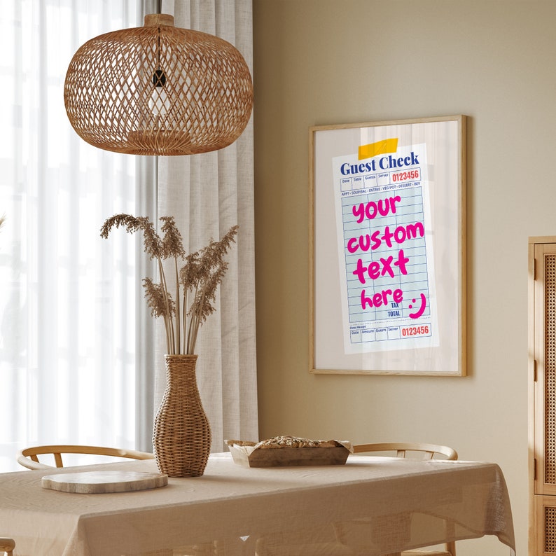 Custom Guest Check Poster Customizable Guest Check Print - Etsy