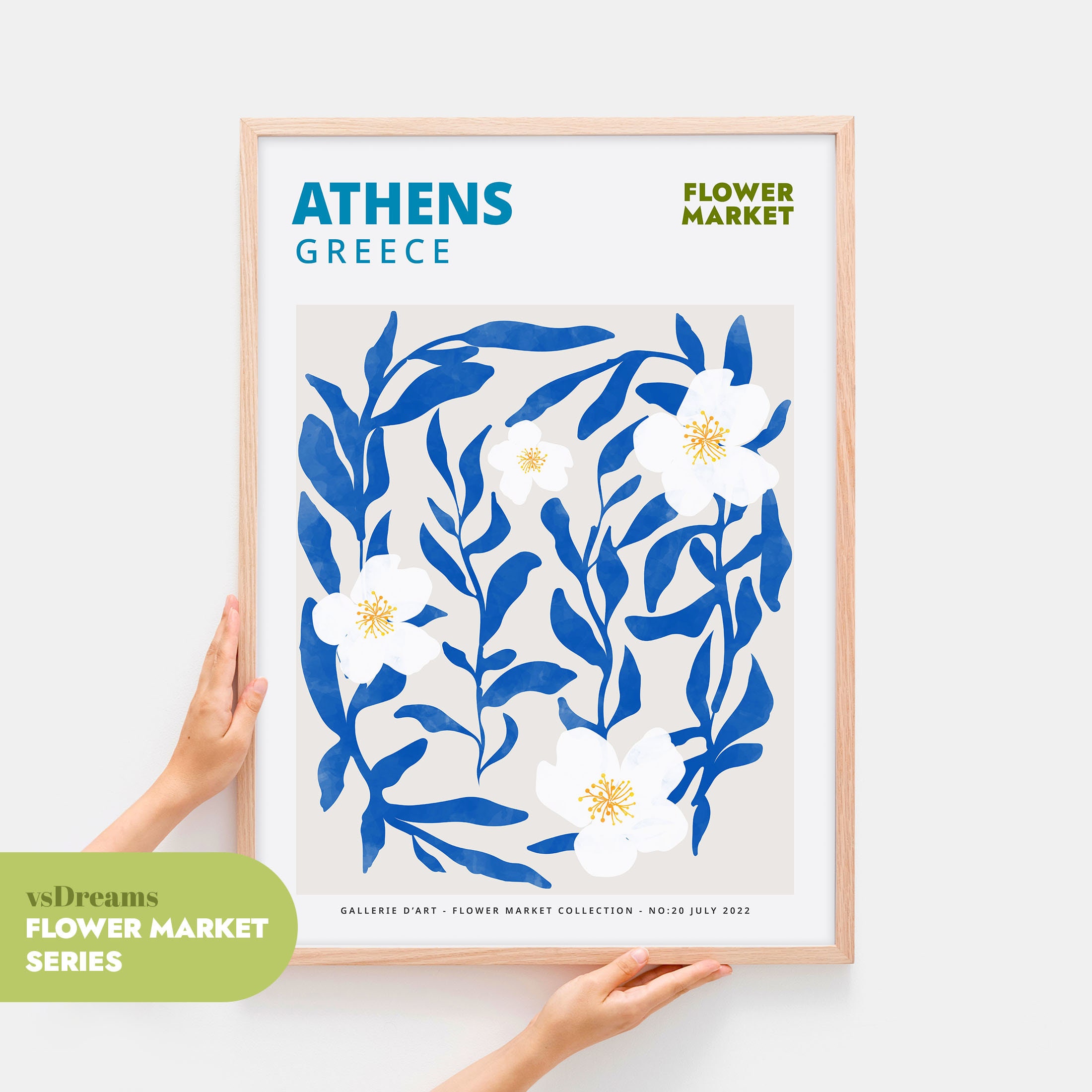Athens Flower Market Print: Modern Floral Wall Art (digital Download ...