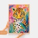 Cheetah Wall Art, Cheetah Poster, Colorful Kids Room Poster, Leopard ...
