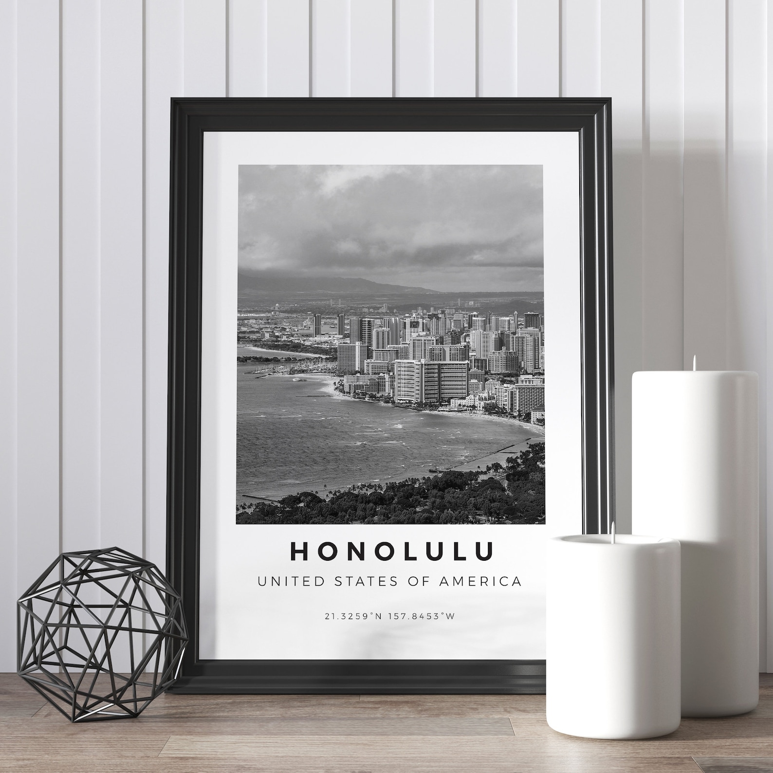 Honolulu Print Black and White Honolulu Poster USA Prints - Etsy