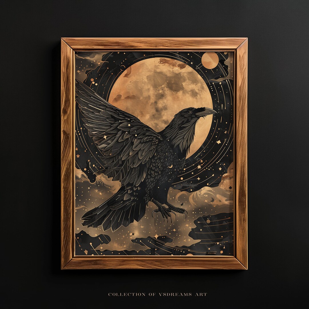 Raven Tarot Card Print, Wall Art Decor for Tarot Enthusiasts, Tarot ...