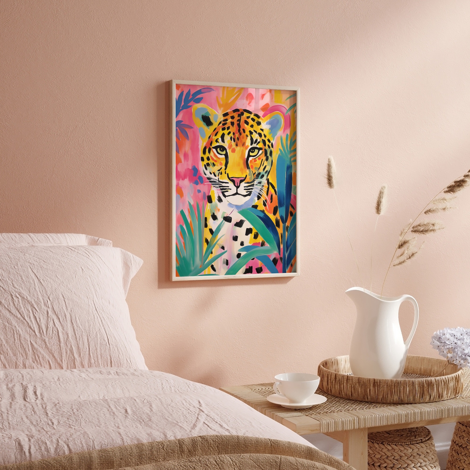 Cheetah Wall Art, Cheetah Poster, Colorful Kids Room Poster, Leopard ...