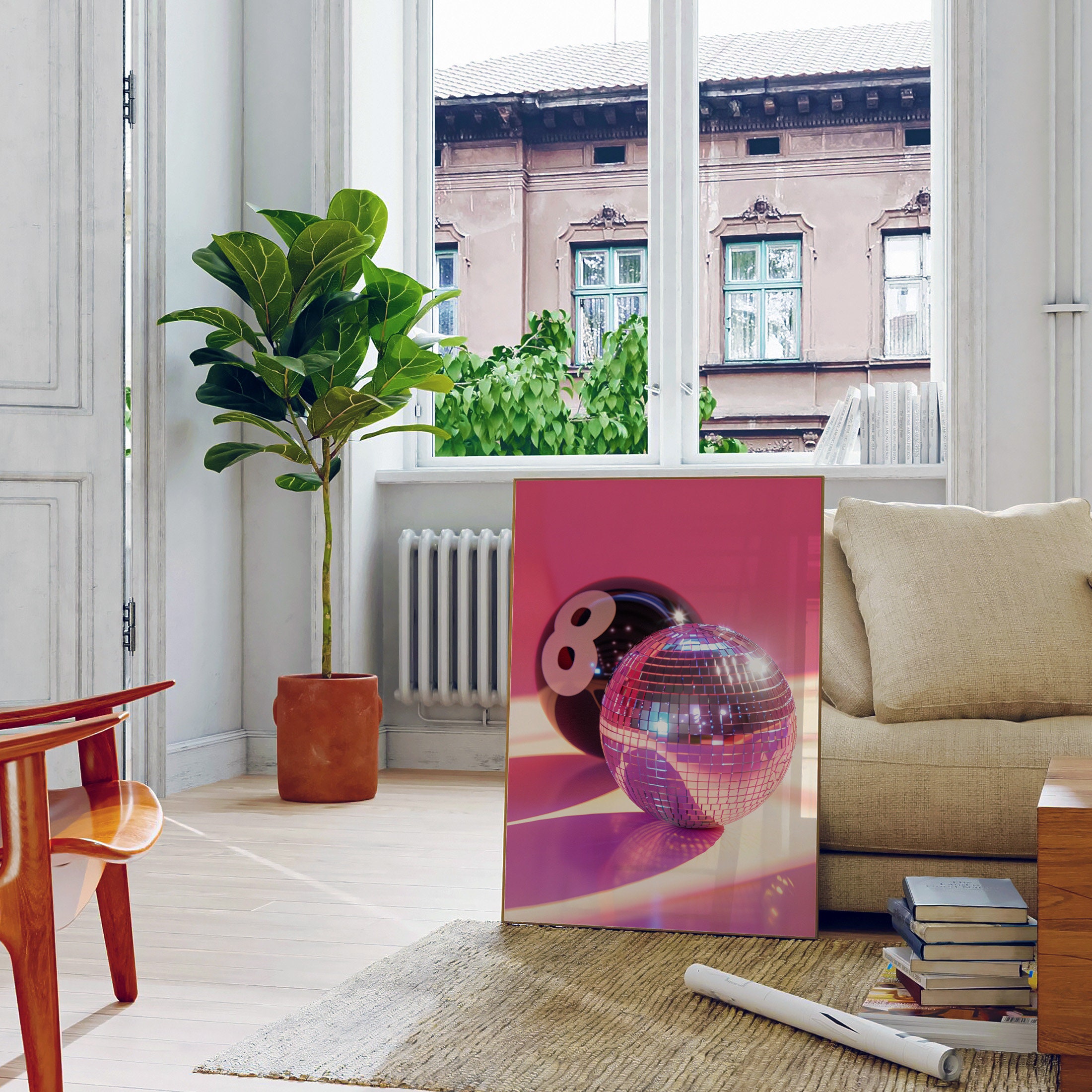 Disco Ball Print, 8 Pool Ball Print, Lucky 8 Ball Wall Art, Coquette ...