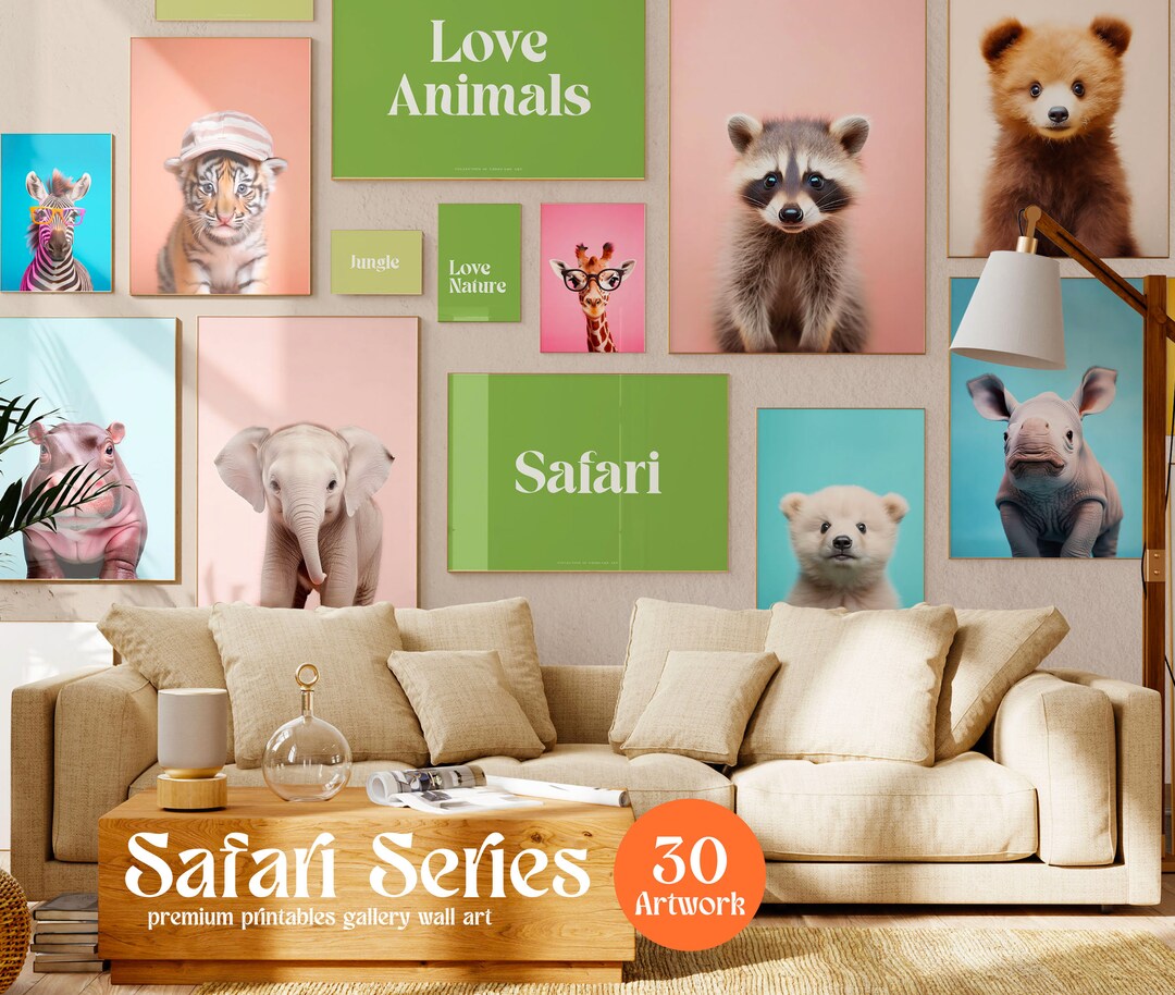 Safari Nursery Wall Art, Cute Safari Animal Prints, Safari Nursery ...
