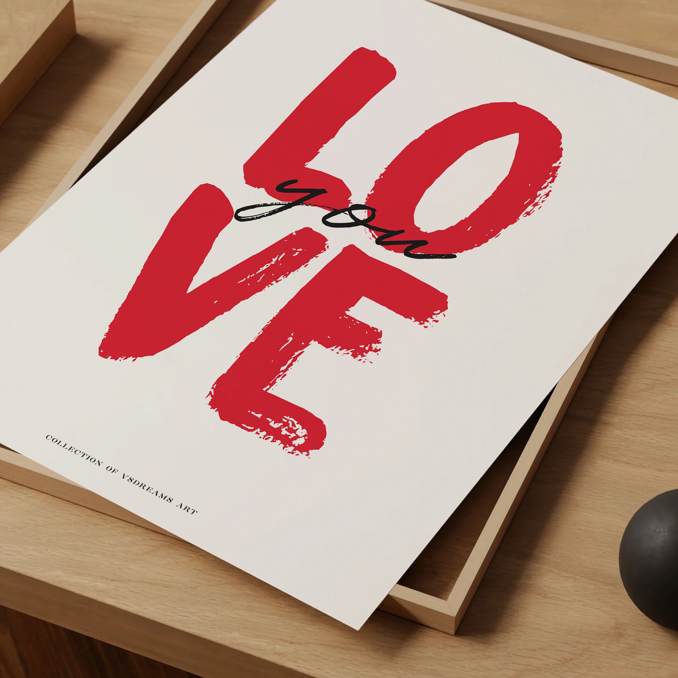 Love You Wall Art, Love Print, Love Wall Art Decor, Gift for Lover, Red ...