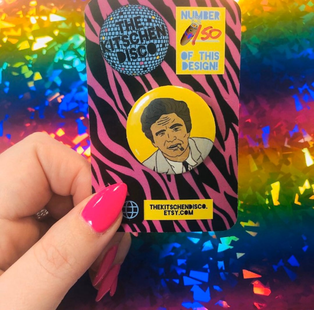 Columbo Button Badge Pin, Peter Falk Illustration, Columbo Art, Columbo ...