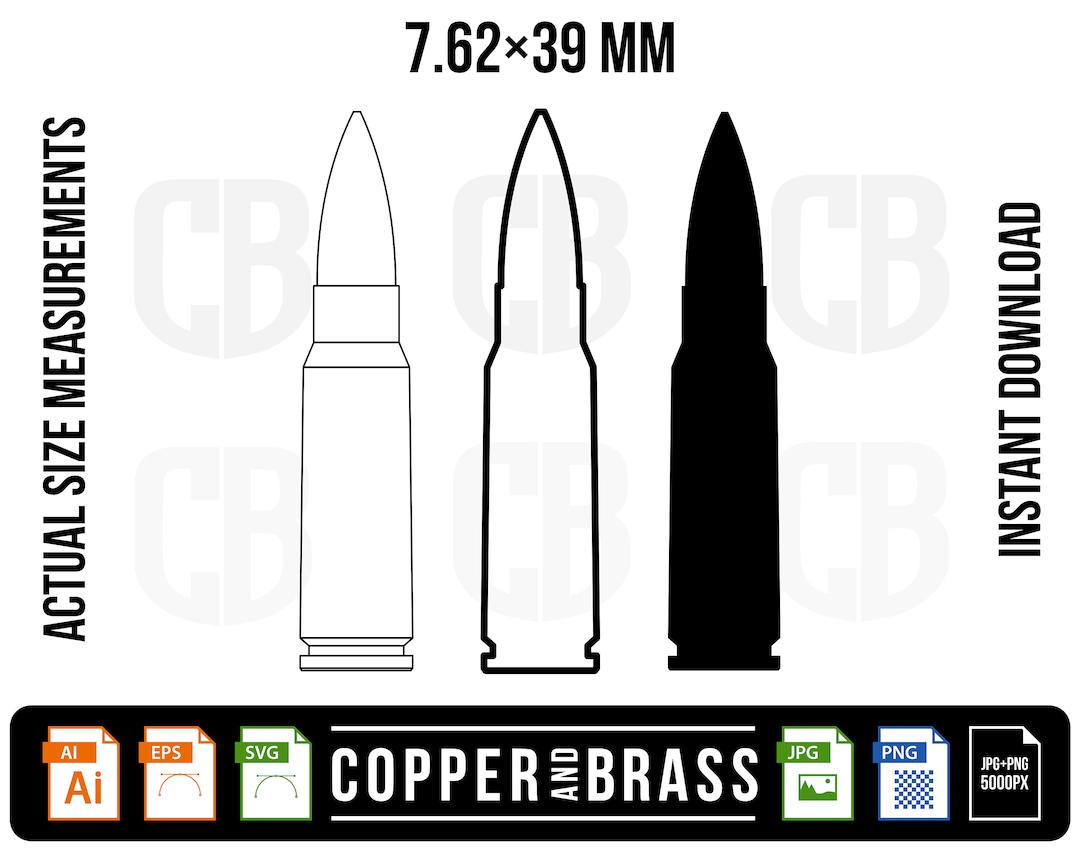 7.62 X 39 Mm M43 Bullet / Graphics .ai .svg .eps .png .jpg Files ...