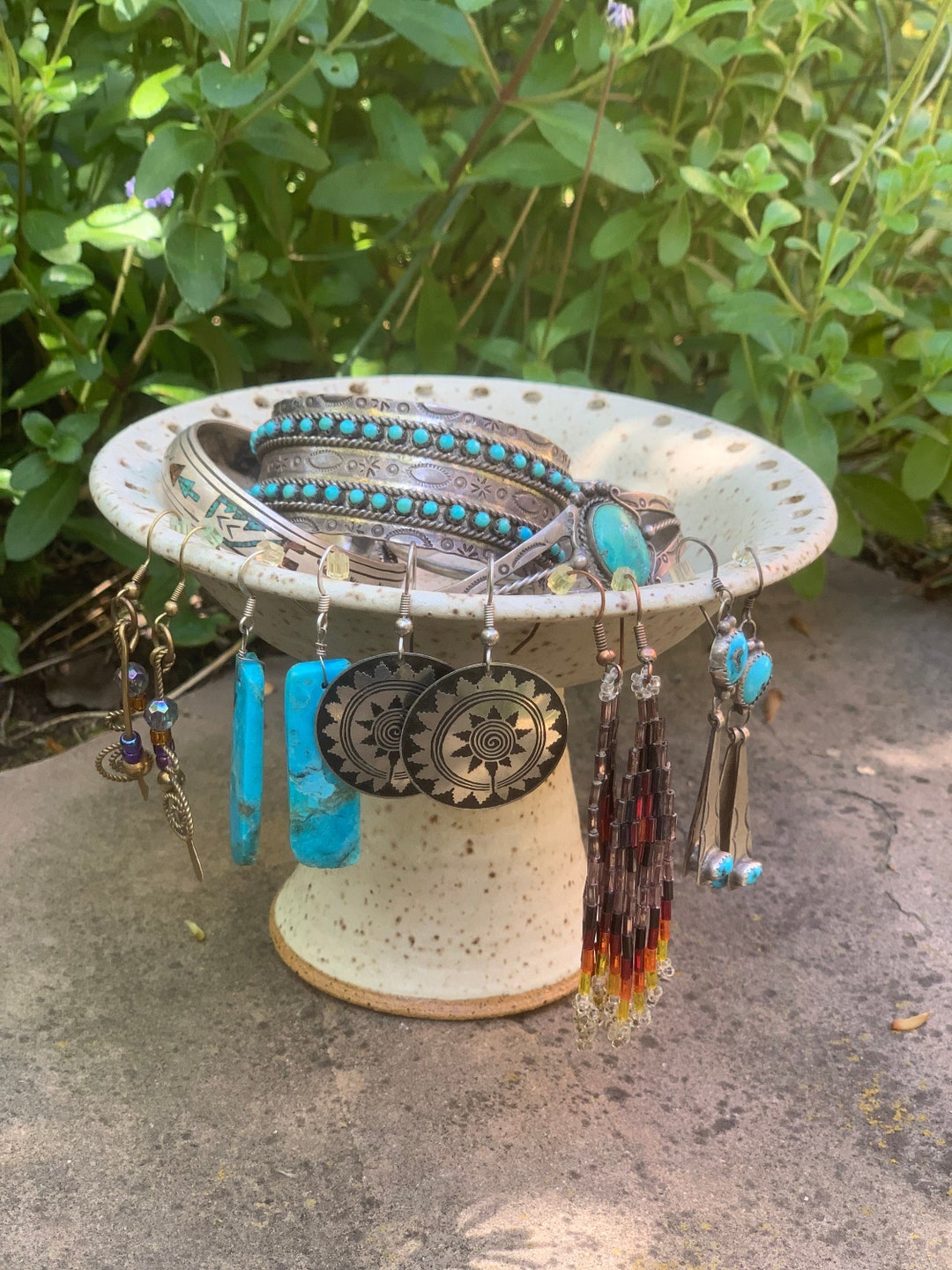 Handmade Ceramic Earring Holder: Jewelry Tree Display, Ring Bowl - Etsy