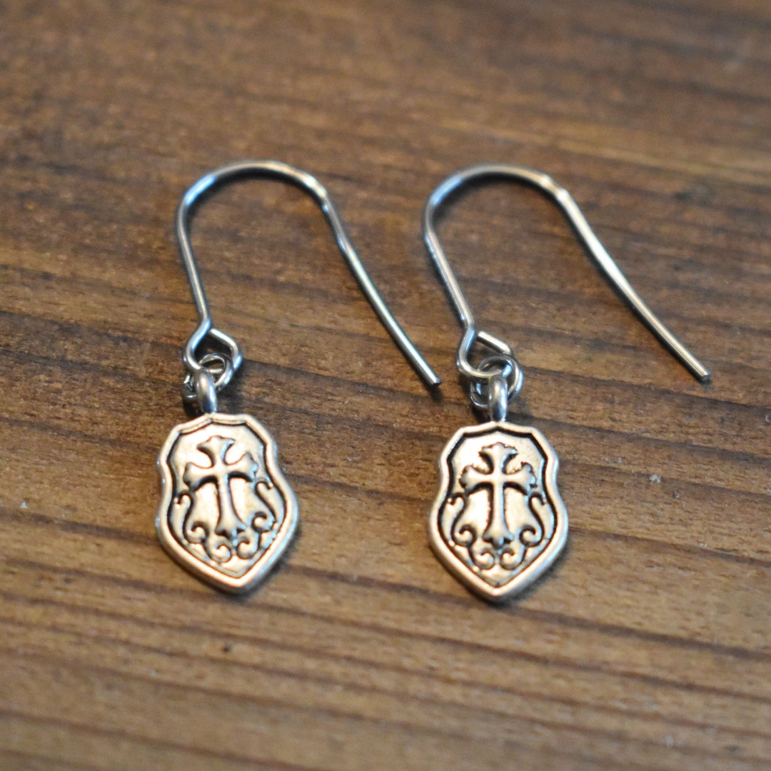 Armor of God Stainless Steel Minimalist Earrings, Christian Jewelry - Etsy