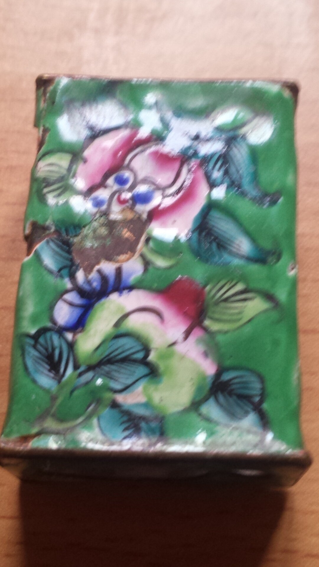 2 X Matchbox Holders, One Chinese Enamel , One Brass - Etsy
