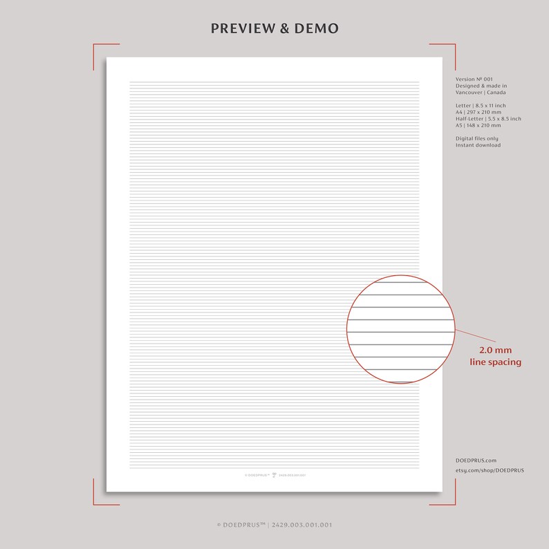 2.0 Mm Lined/ruled Note Sheets Lined Paper Dark Gray Fine - Etsy