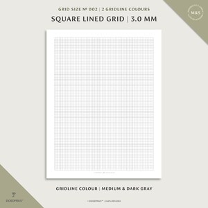 Simple Lined Grid Sheets, Graph Paper, 1.5mm/3mm/4.5mm/6mm/7.5mm/9mm, 2 ...