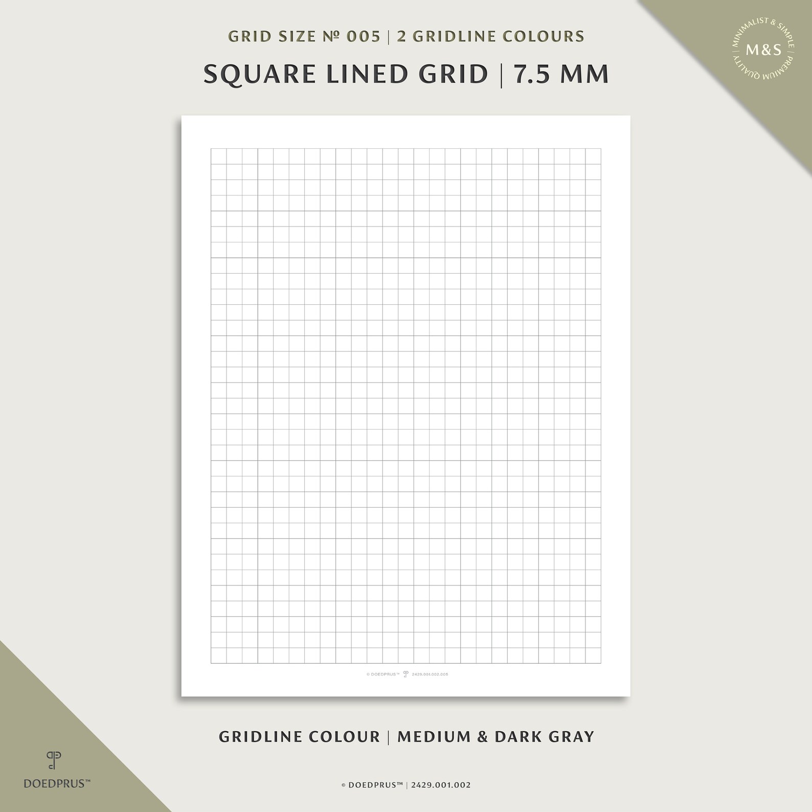 Simple Lined Grid Sheets, Graph Paper, 1.5mm/3mm/4.5mm/6mm/7.5mm/9mm, 2 ...