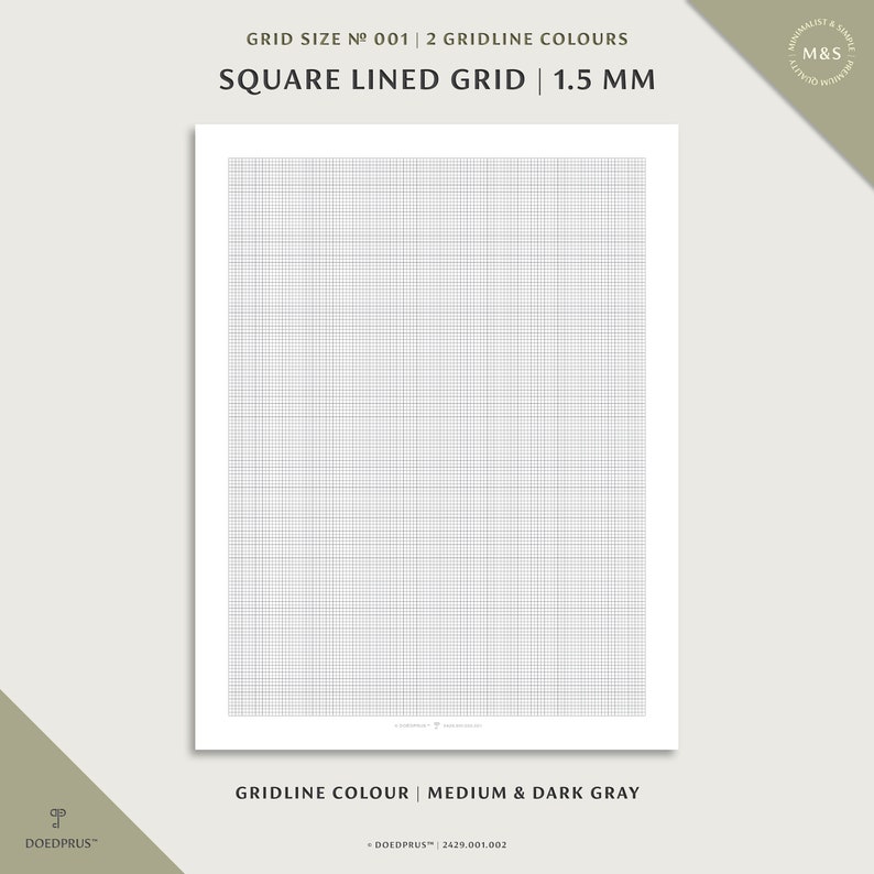Simple Lined Grid Sheets, Graph Paper, 1.5mm/3mm/4.5mm/6mm/7.5mm/9mm, 2 ...
