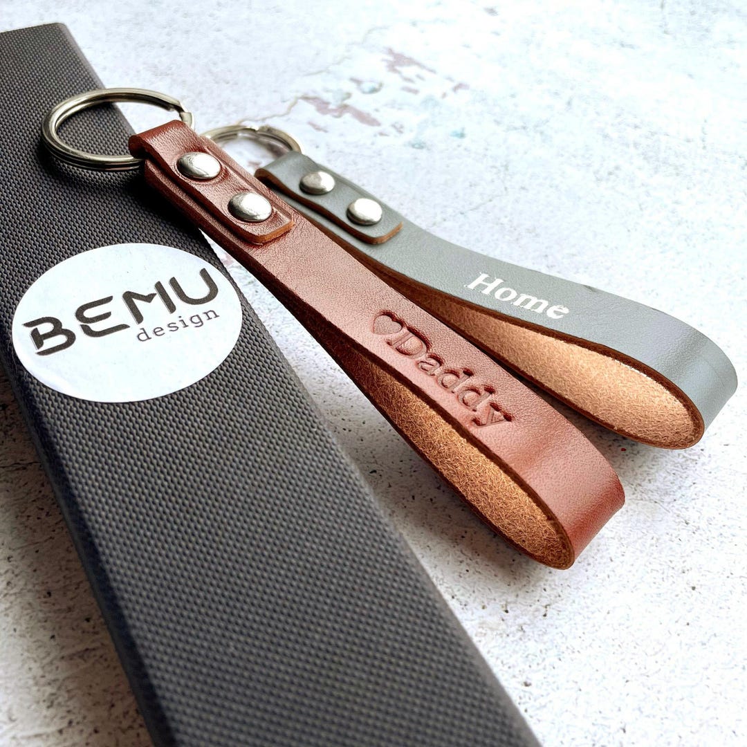 Personalised Leather Keyring, Custom Car Keychain, Personalised Gift ...