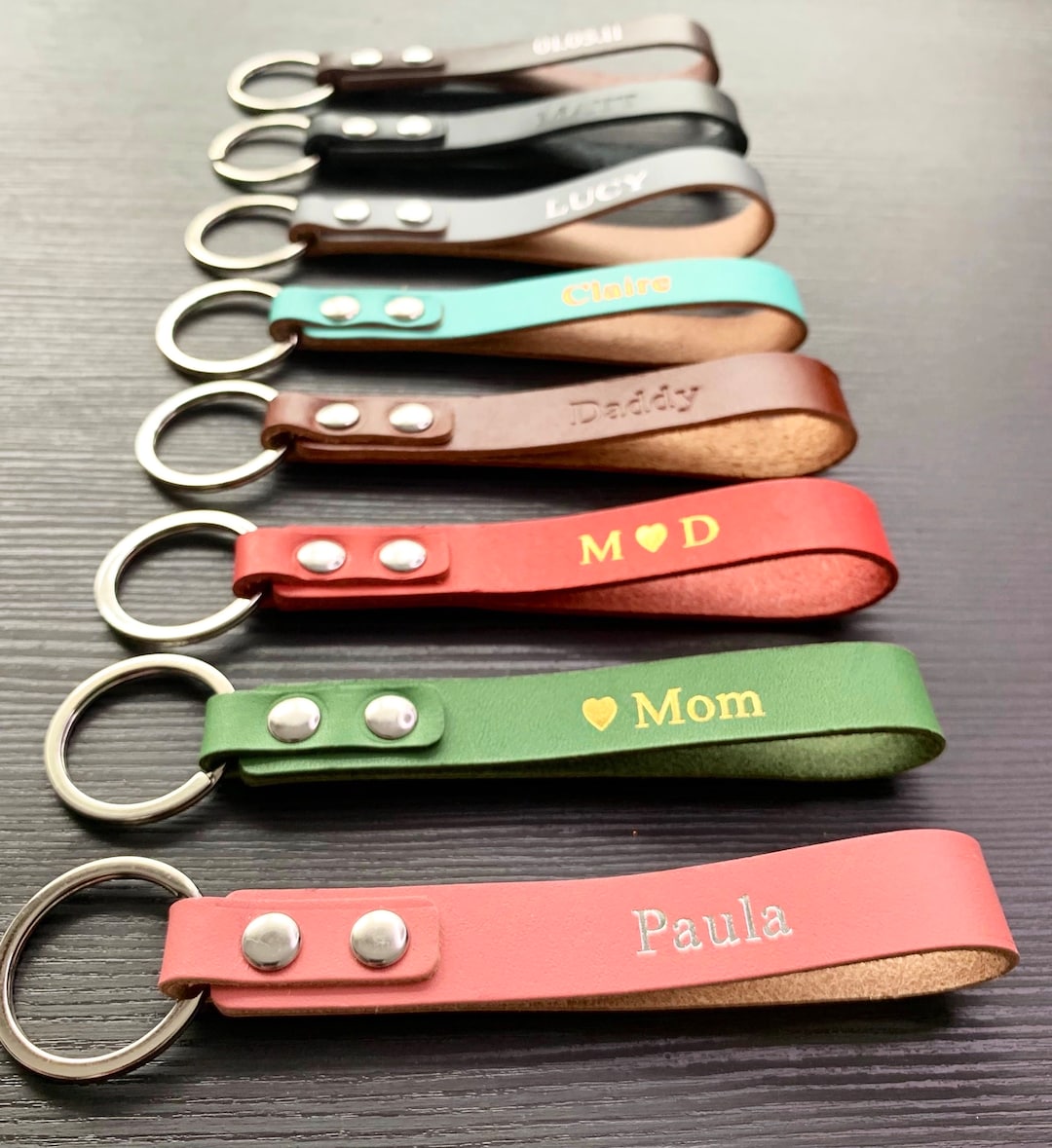 Personalised Keychain, Custom Leather Keyring, Message Keyring, Fun ...