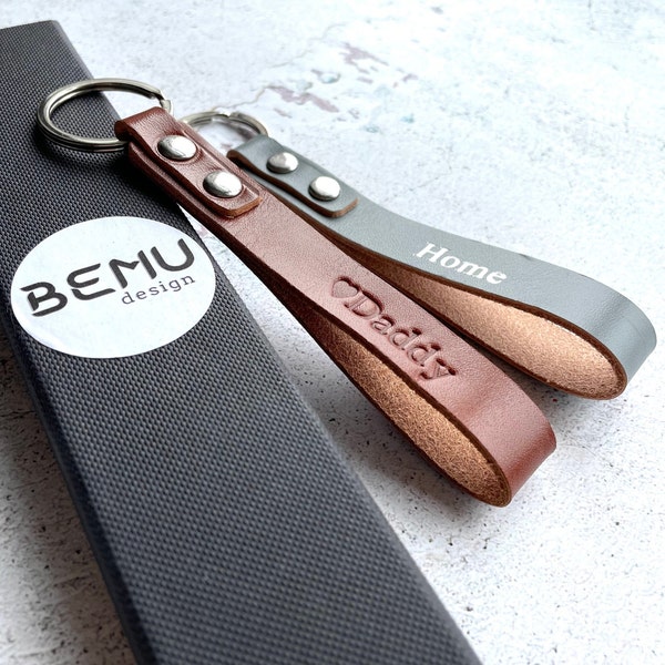 Men Leather Keychain - Etsy UK