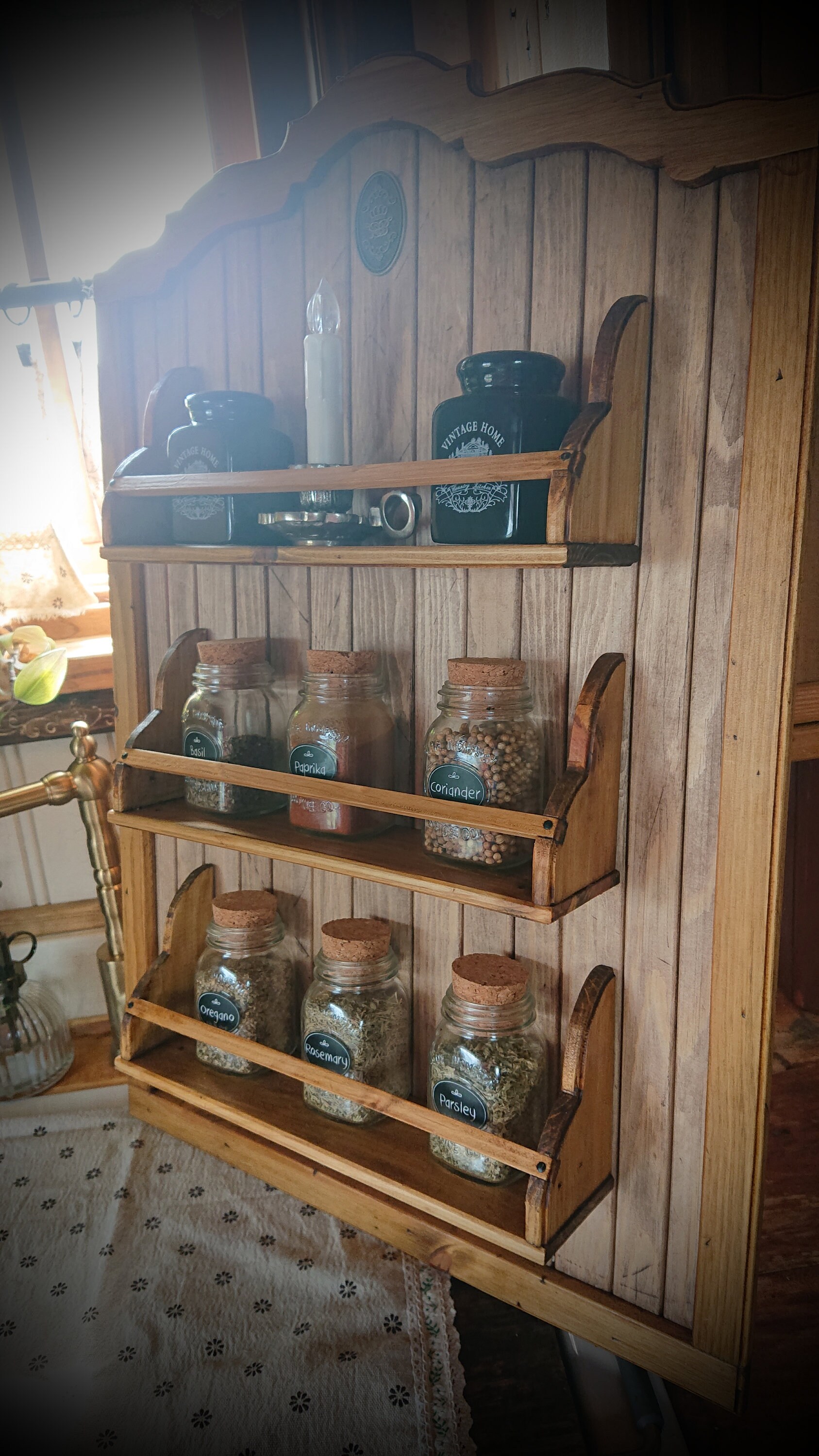 Cottagecore Spice Shelf, French Country Spice Rack, Farmhouse Spice ...