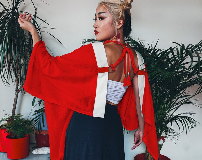 Asian Inspired Shibari Harness Robe Jacket Backless Kimono Chinese ...