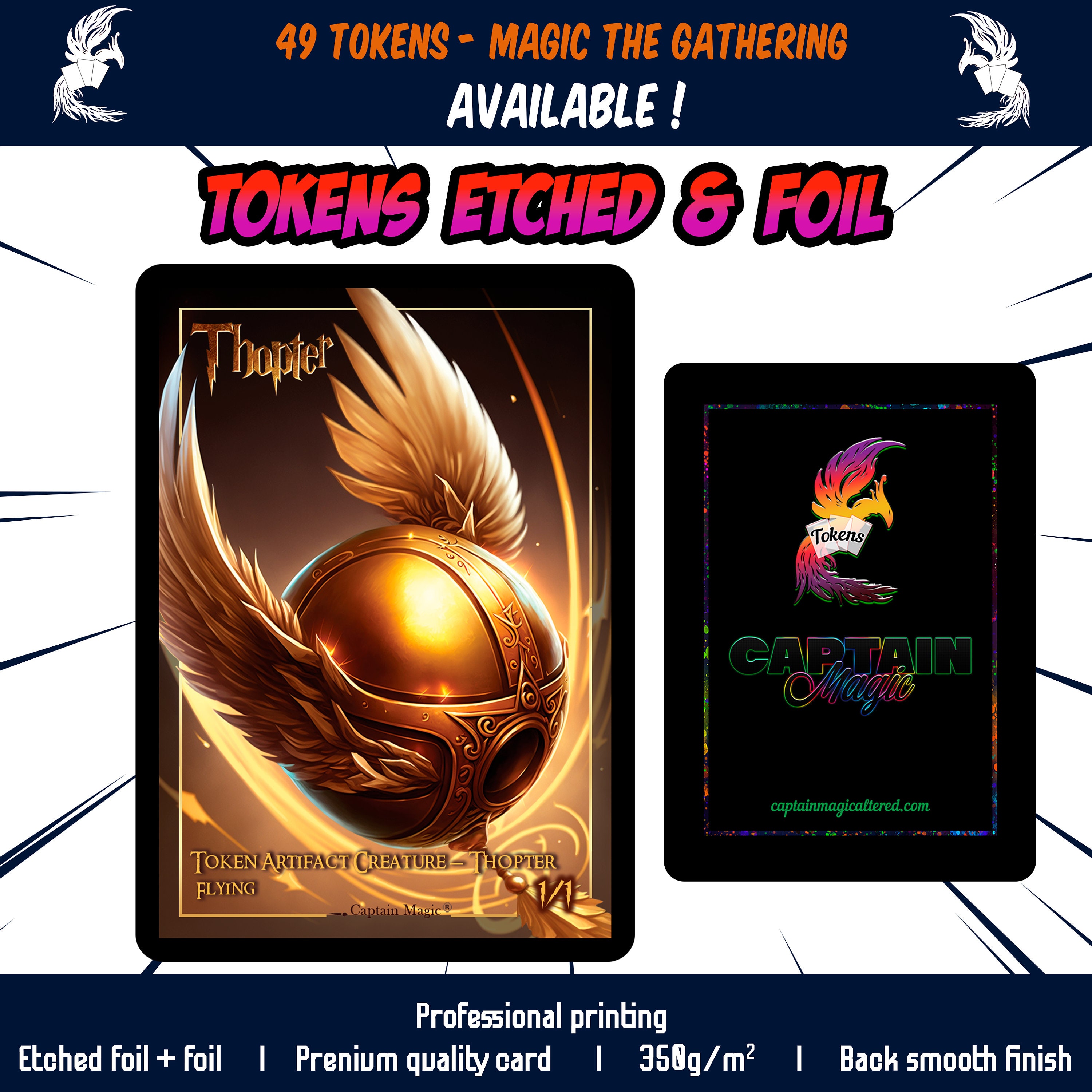 Ficha de tóptero 1/1 Volador Mécanoptère jeton MTG - Etsy España