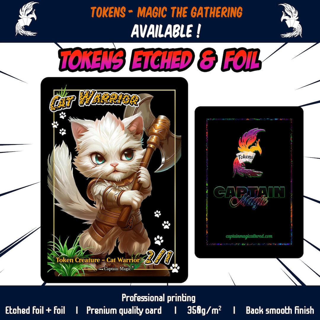 Cat Warrior Token ( 2/1) - Chat Et Guerrier Jeton - MTG - Magic the ...