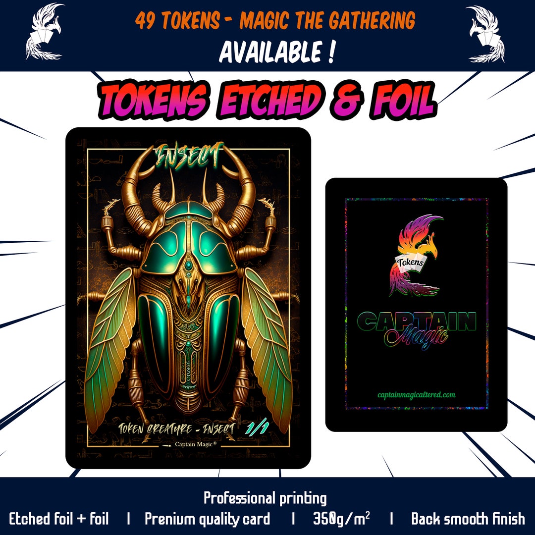 Ficha de insecto 1/1 Insecte jeton MTG Magia la reunión Tarjeta ...