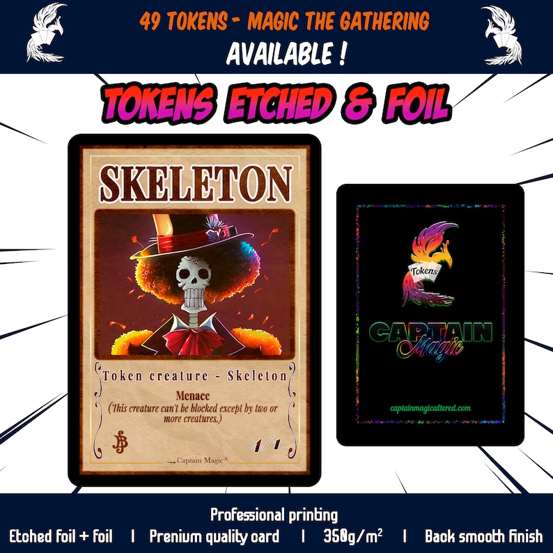 Skeleton Token (4/1) Menace - Squelette Jeton - MTG - Magic the ...