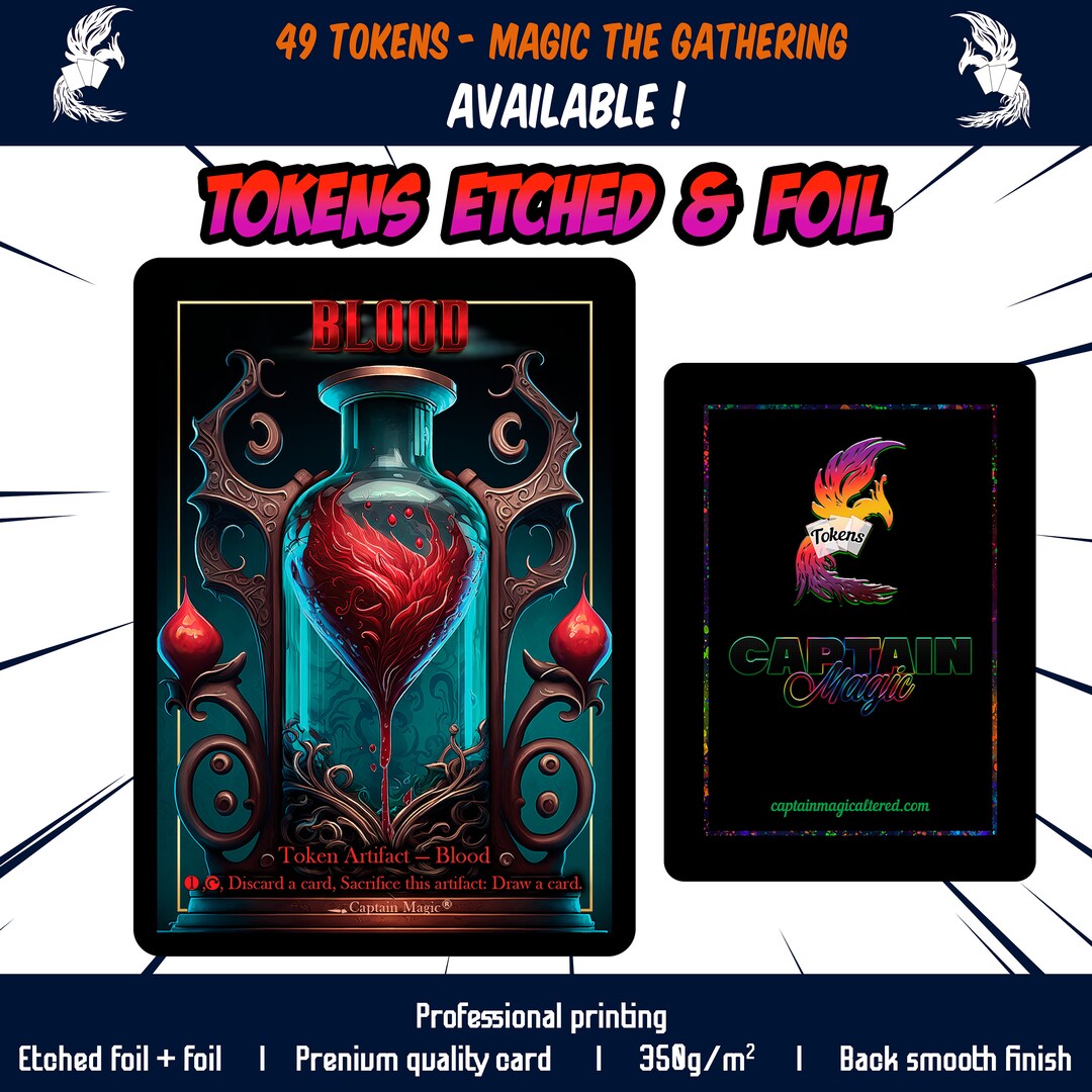 Blood Token - Jeton Sang - MTG - Magic the Gathering - Custom Card ...
