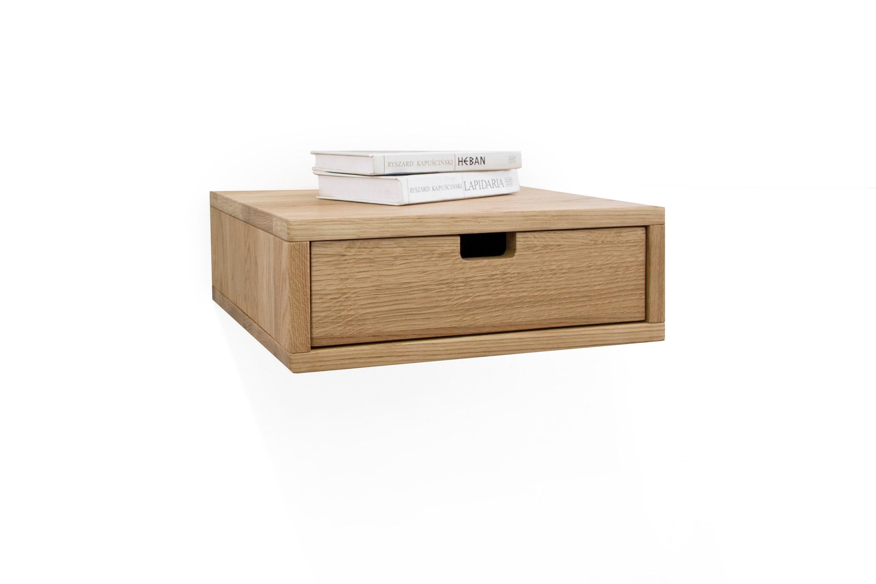 Oak Floating Bedside Table, Solid, Oak, Unit, Bedside Table, Cabinet ...