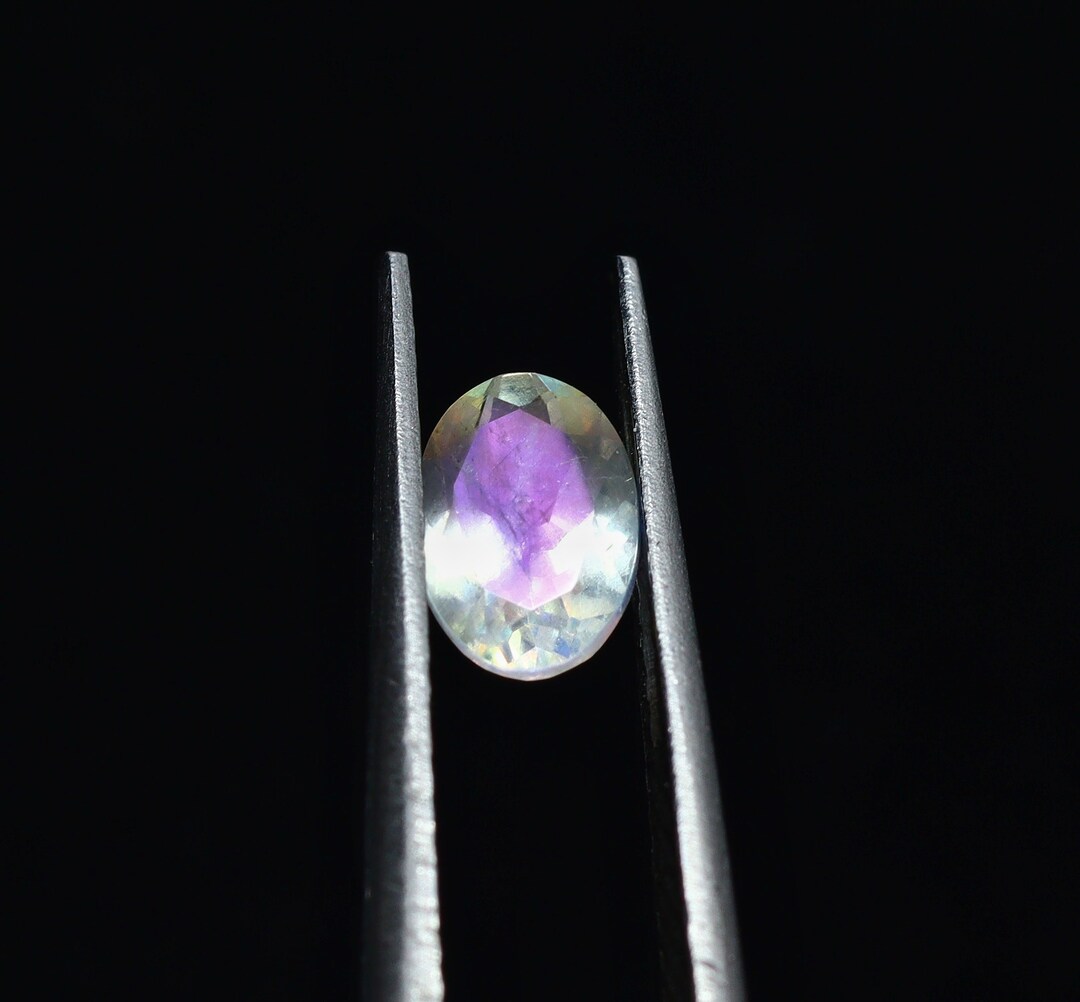 Natural Pink-fire Rainbow Moonstone 0.54 Carat 6.5x4.5 MM Oval Shape ...