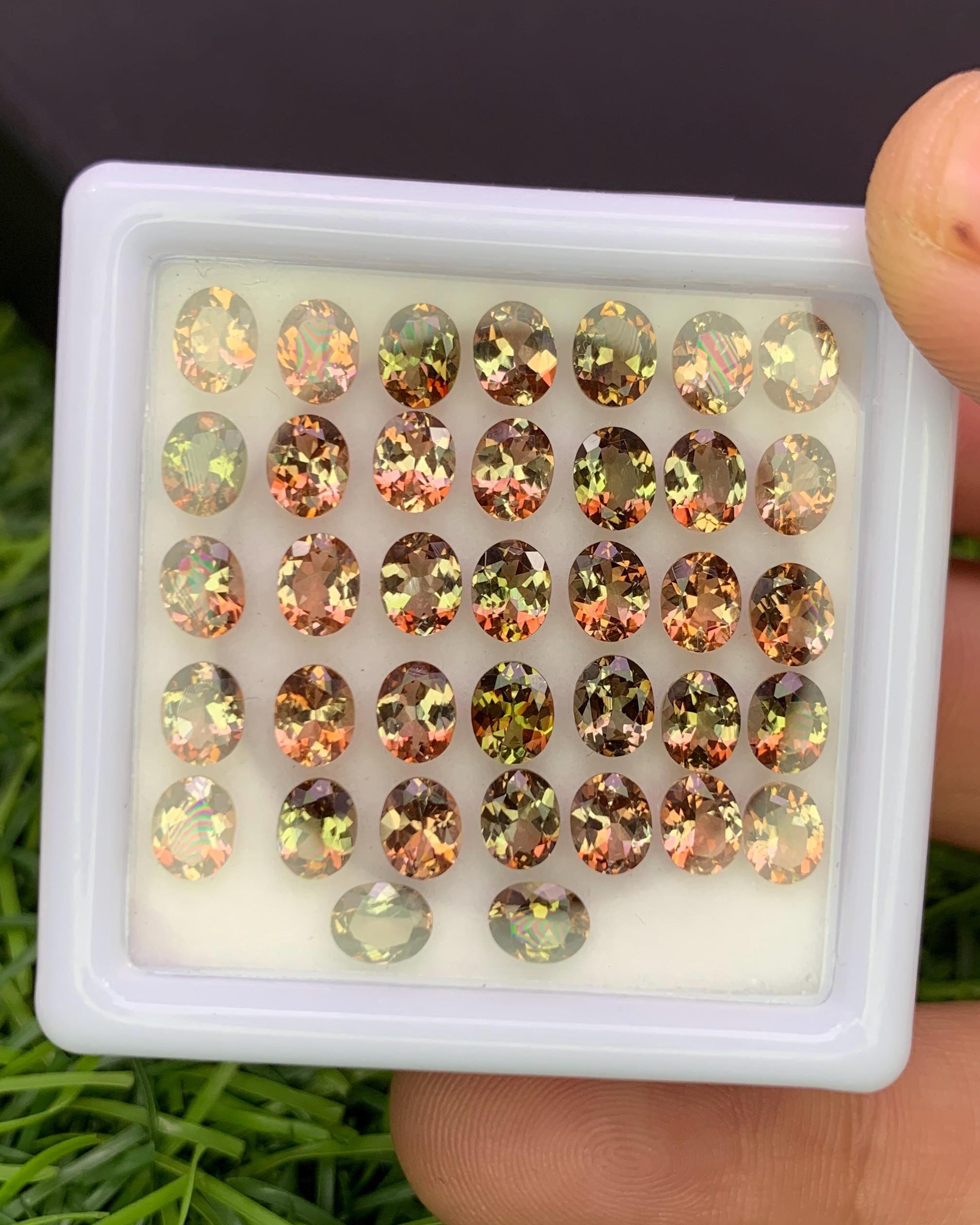 Natural Bi Color Andalusite Lot 5x4 MM Oval Shape Faceted Gemstone Lot ...