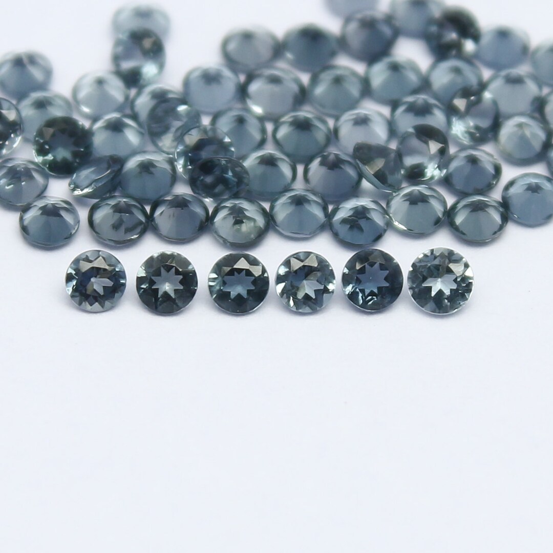 Natural Rare Blueberry Tourmaline Lot 1.75x1.75 MM Round Shape Faceted ...
