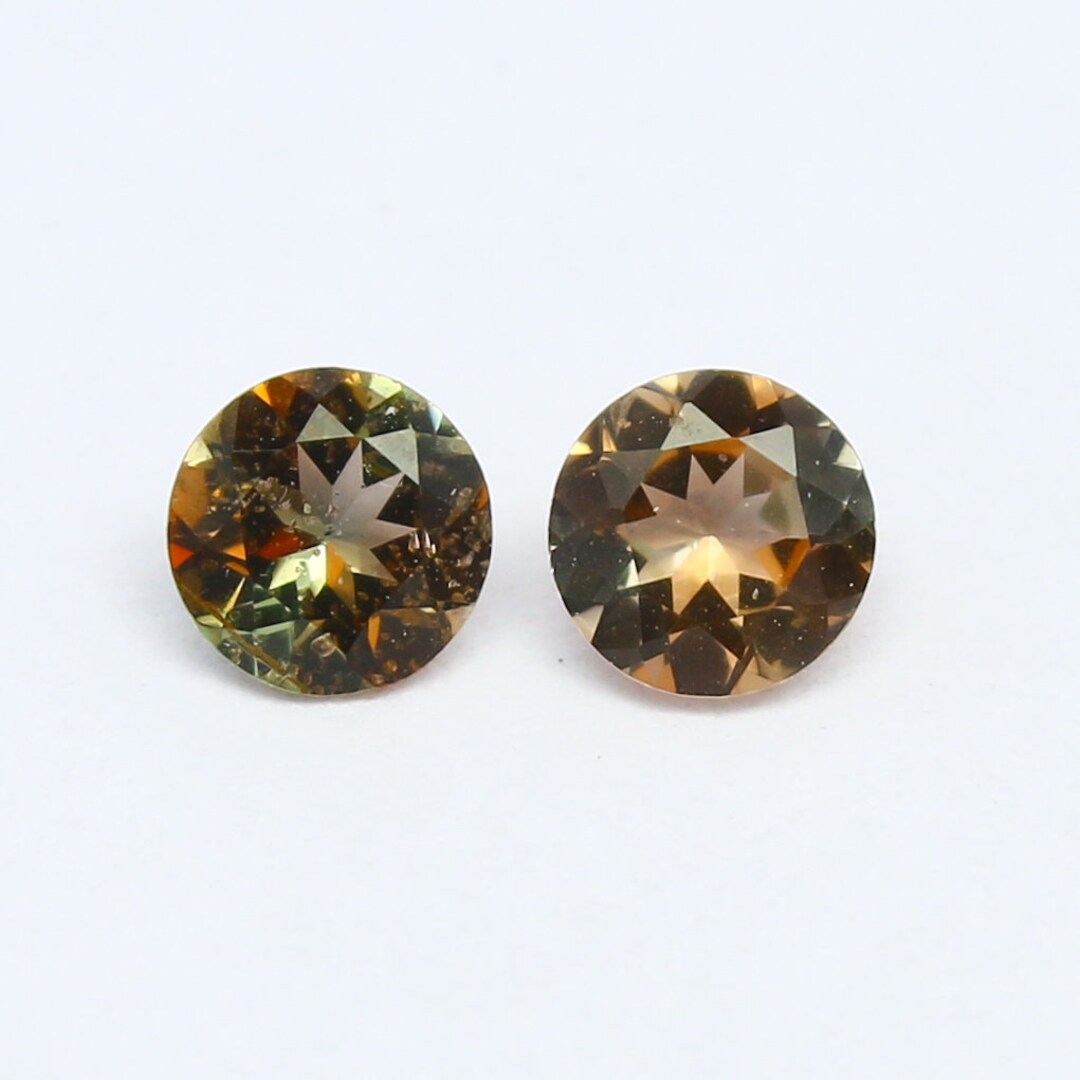 Natural Bi-color Andalusite Lot 0.43 Carat 4x4 MM Round Shape Faceted ...