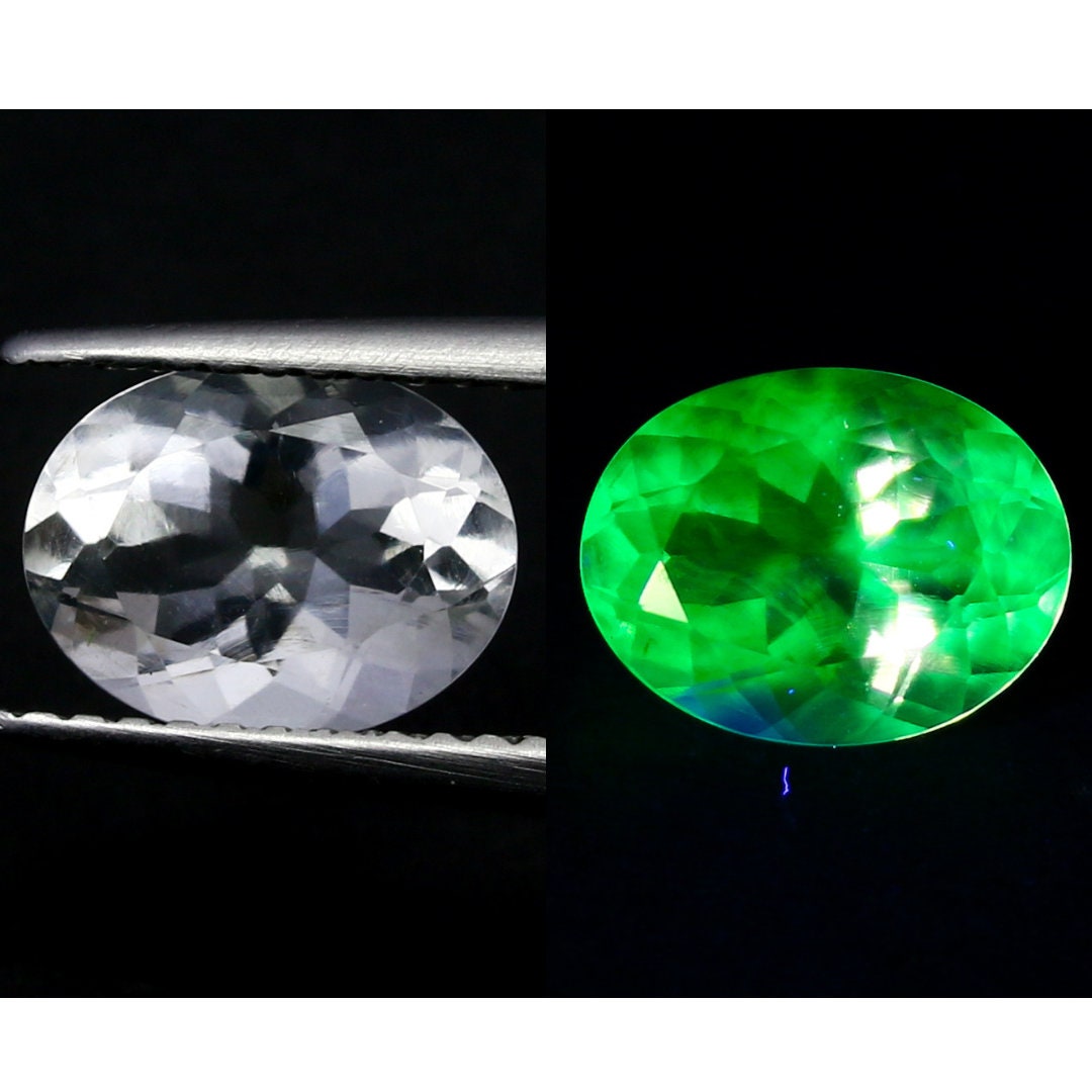 Natural Color Change Rare Hyalite Opal 1.32 Carat 9x7 MM Oval Shape UV ...